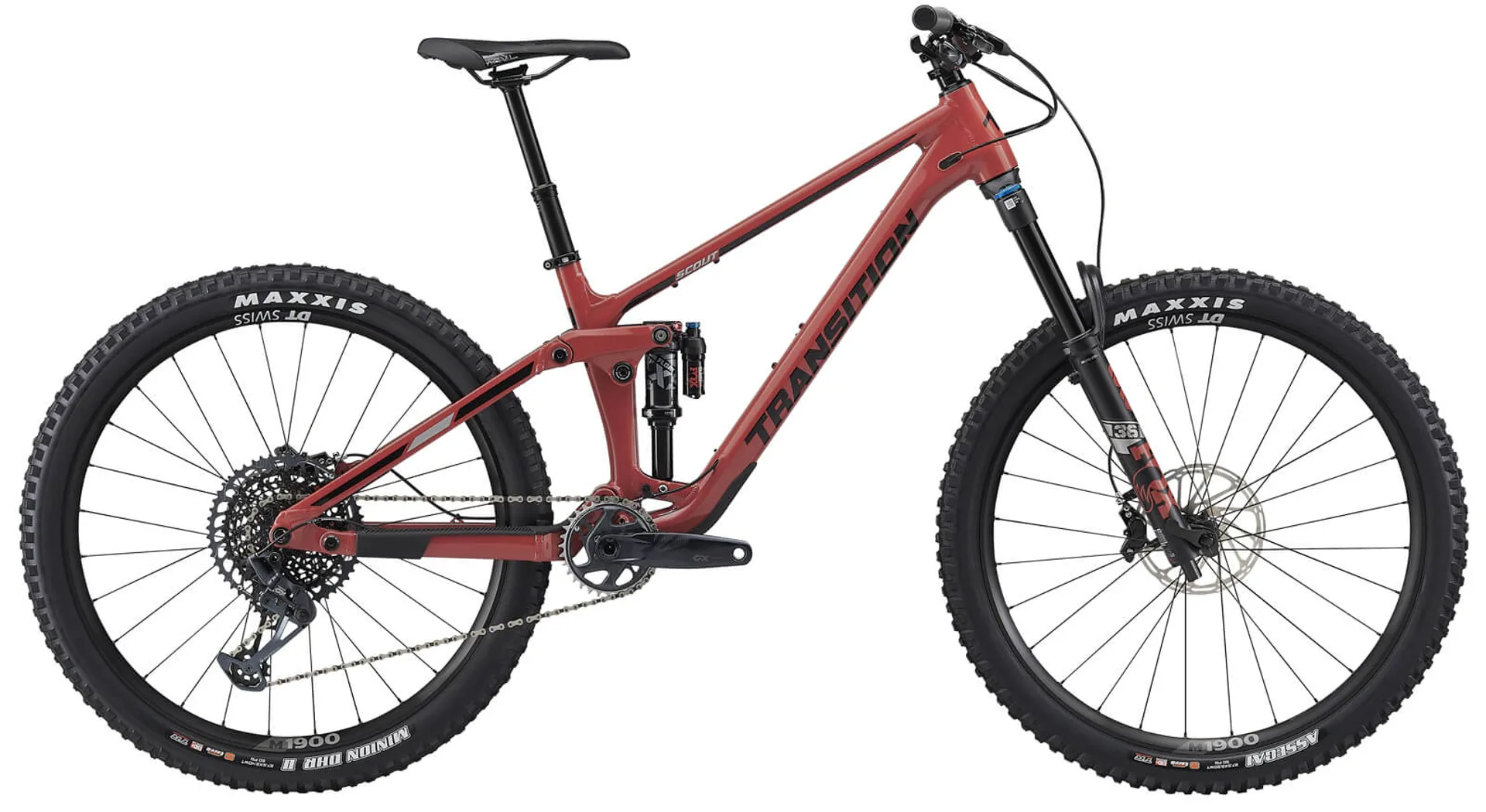 Transition Scout Alloy GX Full Suspension Mountain Bike Red